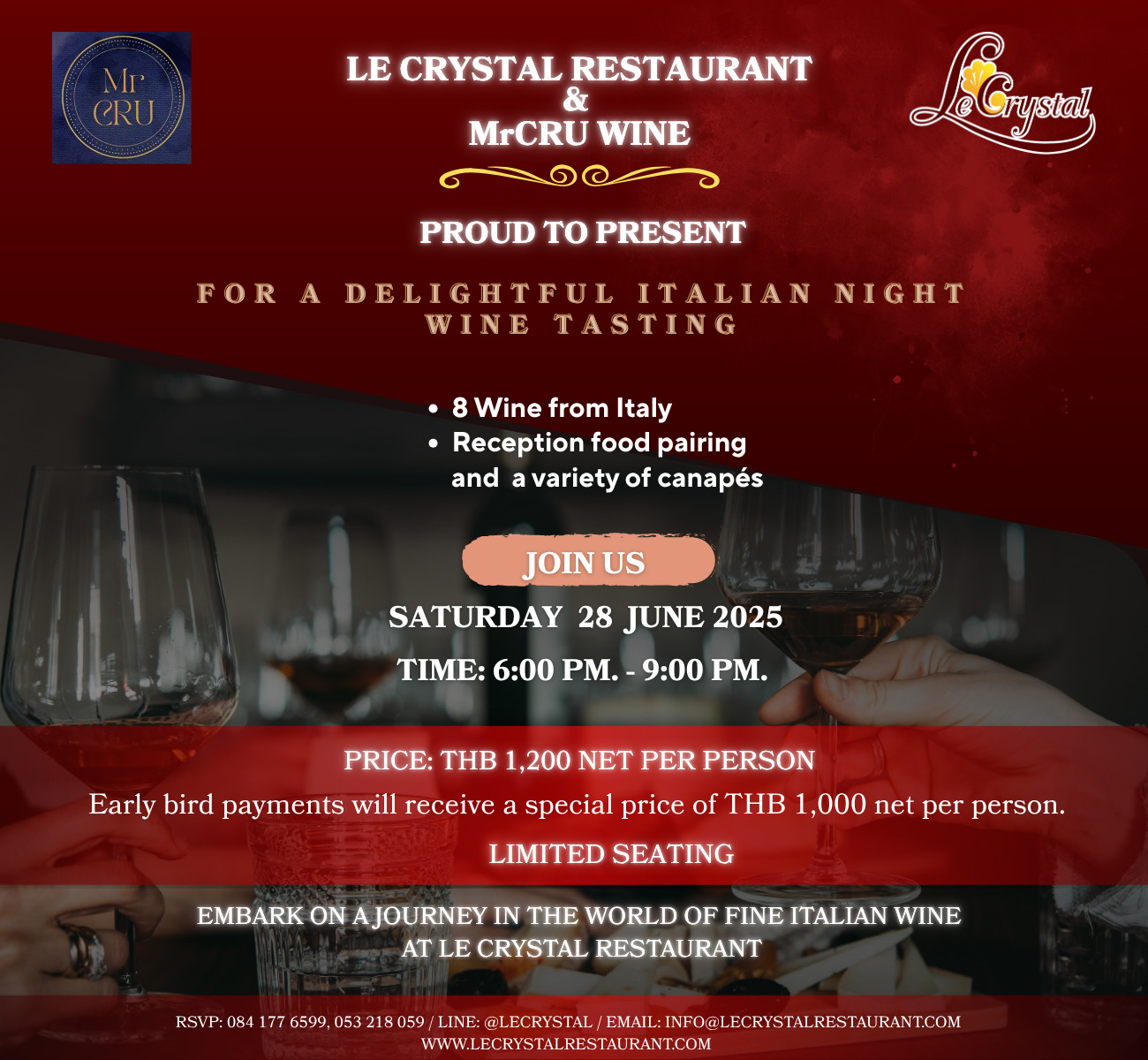 Delightful Italian Wine Tasting Evening at Le Crystal Restaurant ...