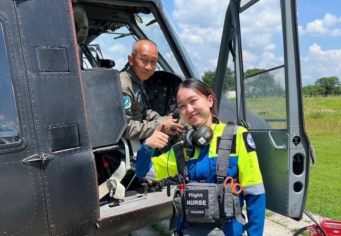 Nurse daughter joins pilot father in first flight as a volunteer Sky ...